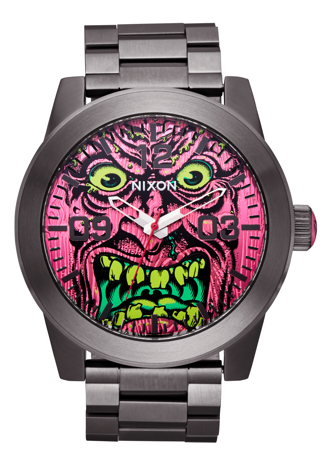 Santa Cruz Corporal Stainless Steel Watch | Gunmetal / Pink / Roskopp ...